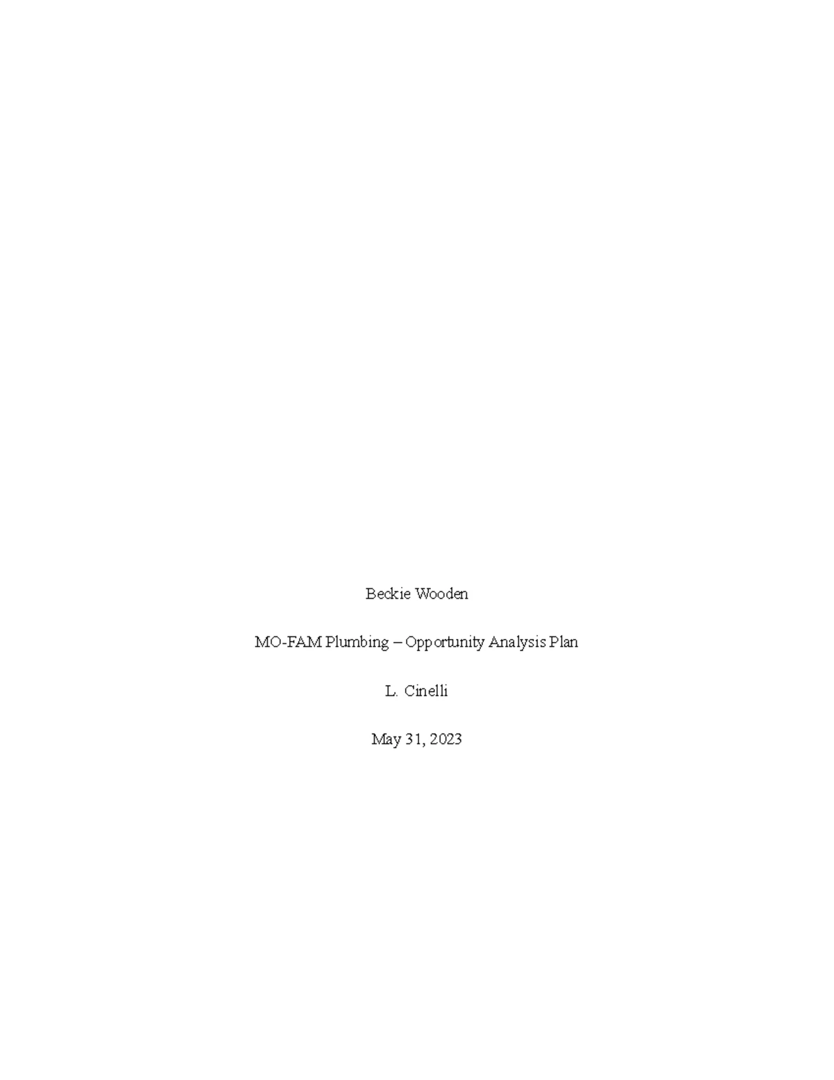 OL 320 Module Seven - Opp Plan - 4/15/ Kathryn Aguilar Southern New Hampshire University OL320 ...