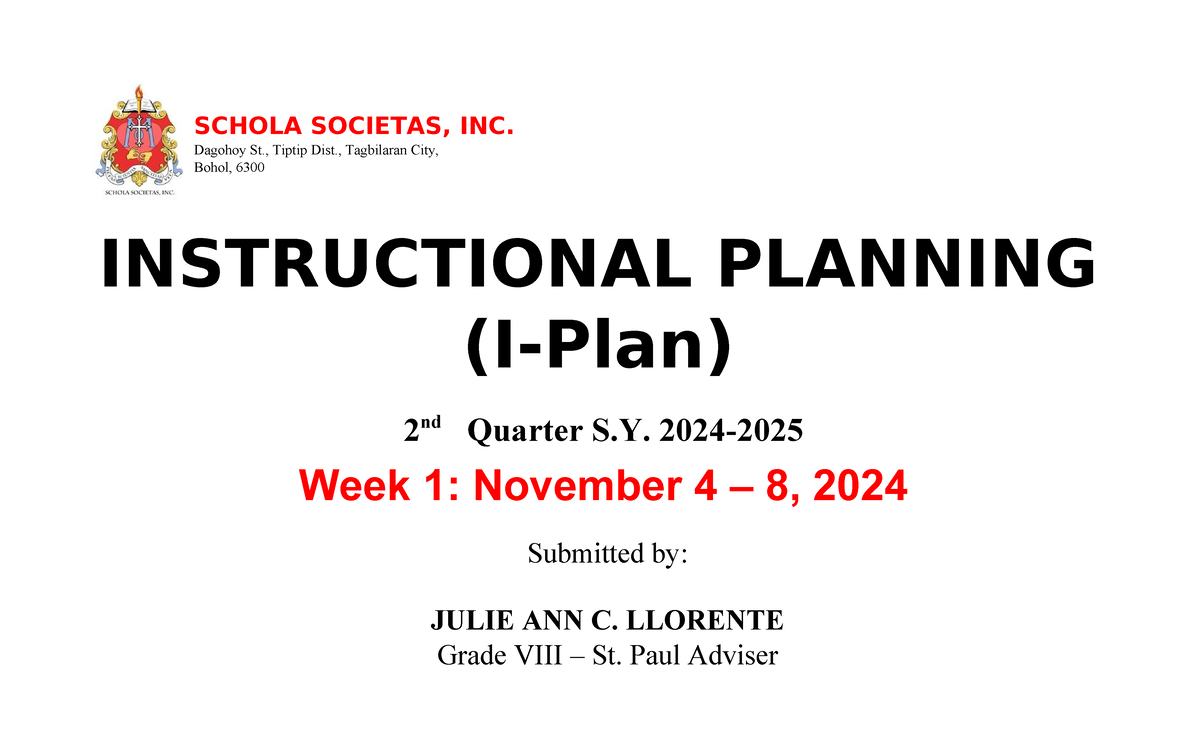 IPlan AP 10: Daily Lesson Plan for Araling Panlipunan (Nov 4-8, 2024 ...