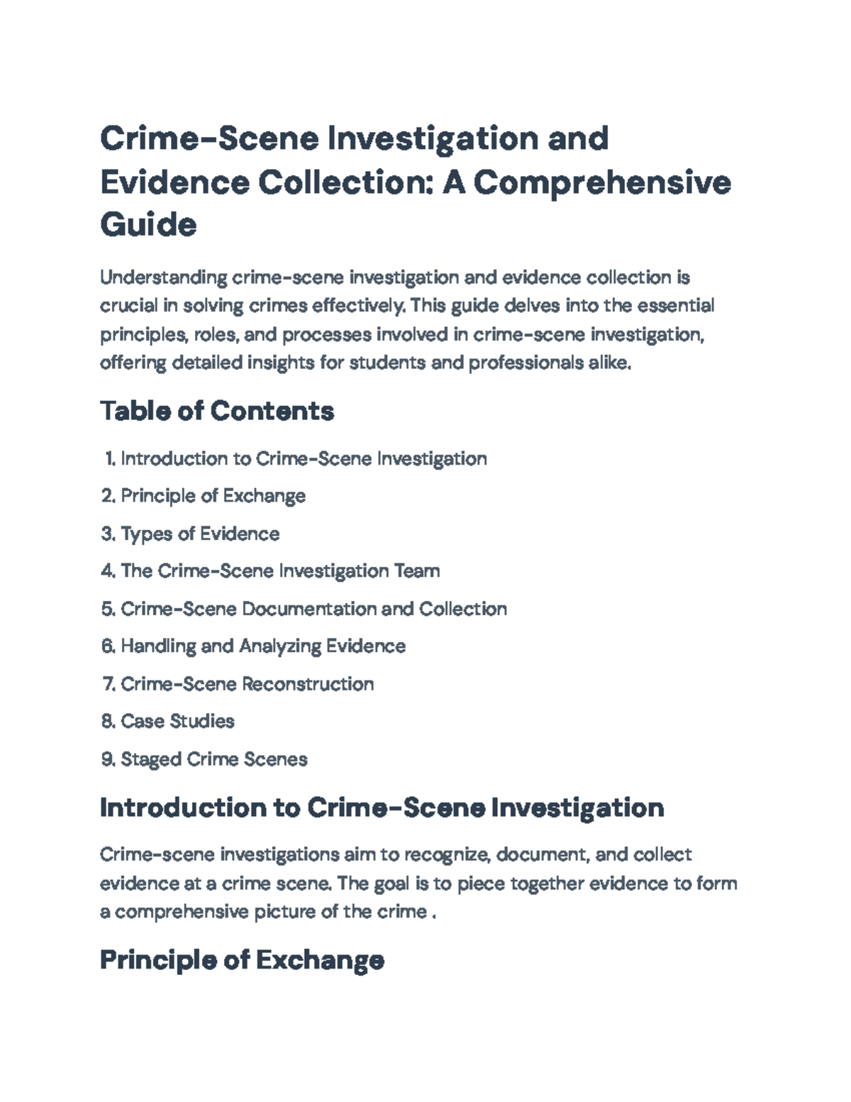 Comprehensive Guide to Crime-Scene Investigation and Evidence ...