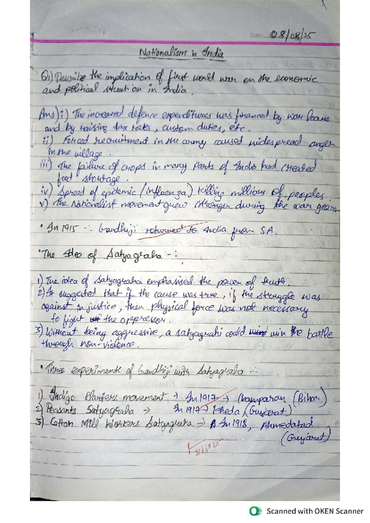 Nationalism in India: Map Work Practice for Exam Success - Studocu