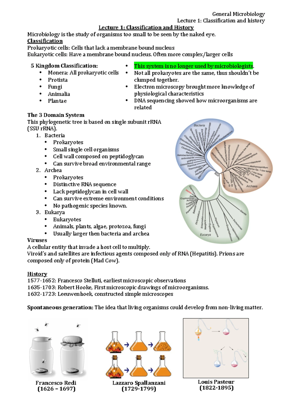 Chapter 1 Notes - Introduction to Microbiology - Chapter 1: Microbial ...