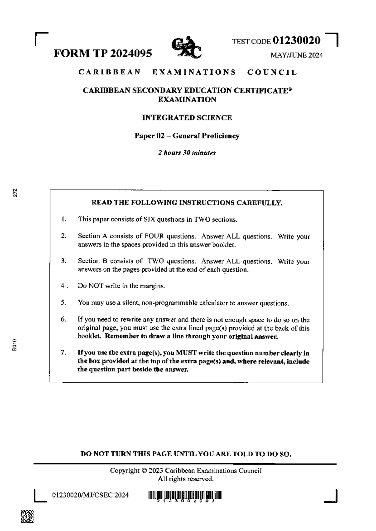 CSEC Maths - Paper 2 - June 2024 - Detailed Solutions and Explanations ...