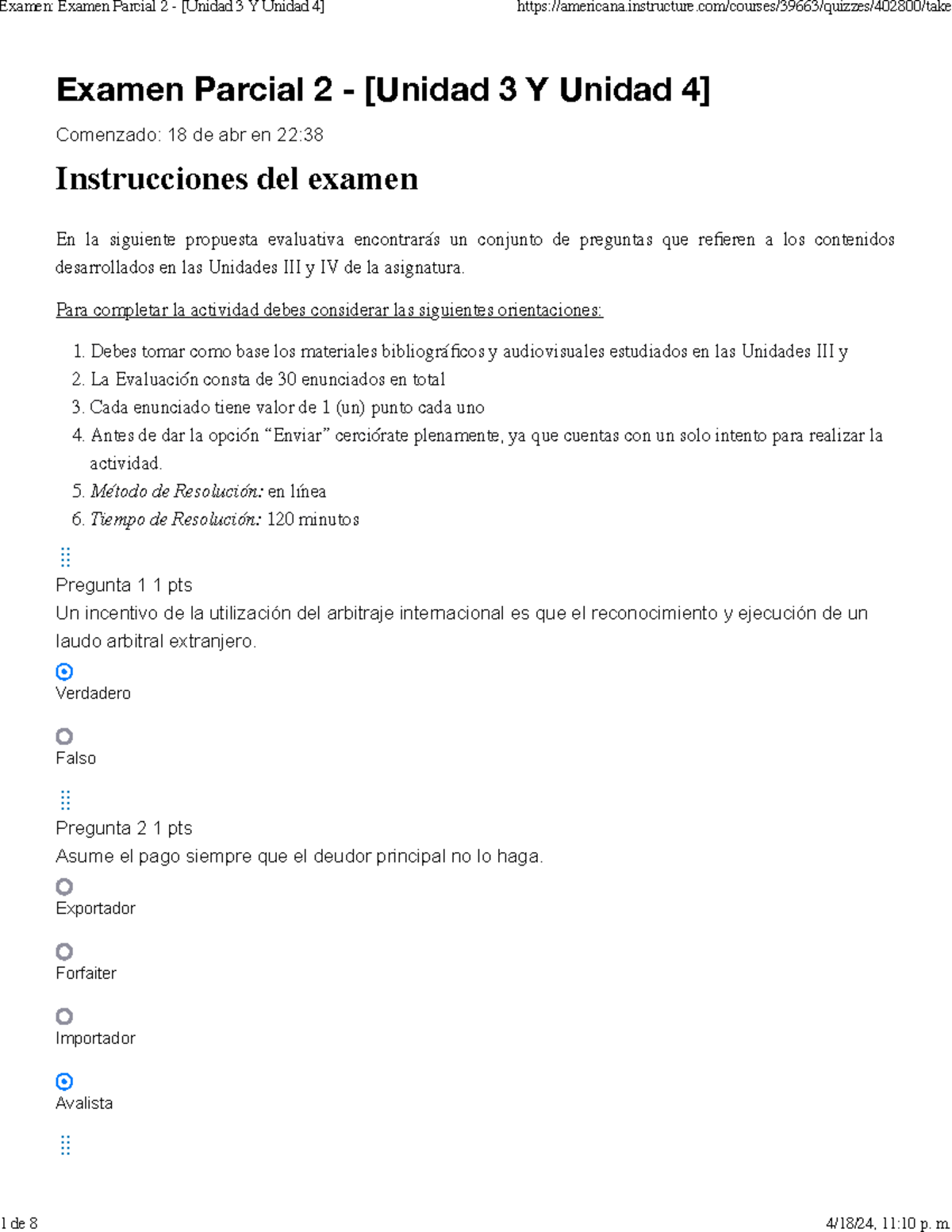 Examen Parcial 2 - UNIDAD 3 y UNIDAD 4 (Evaluación de Contenidos) - Studocu