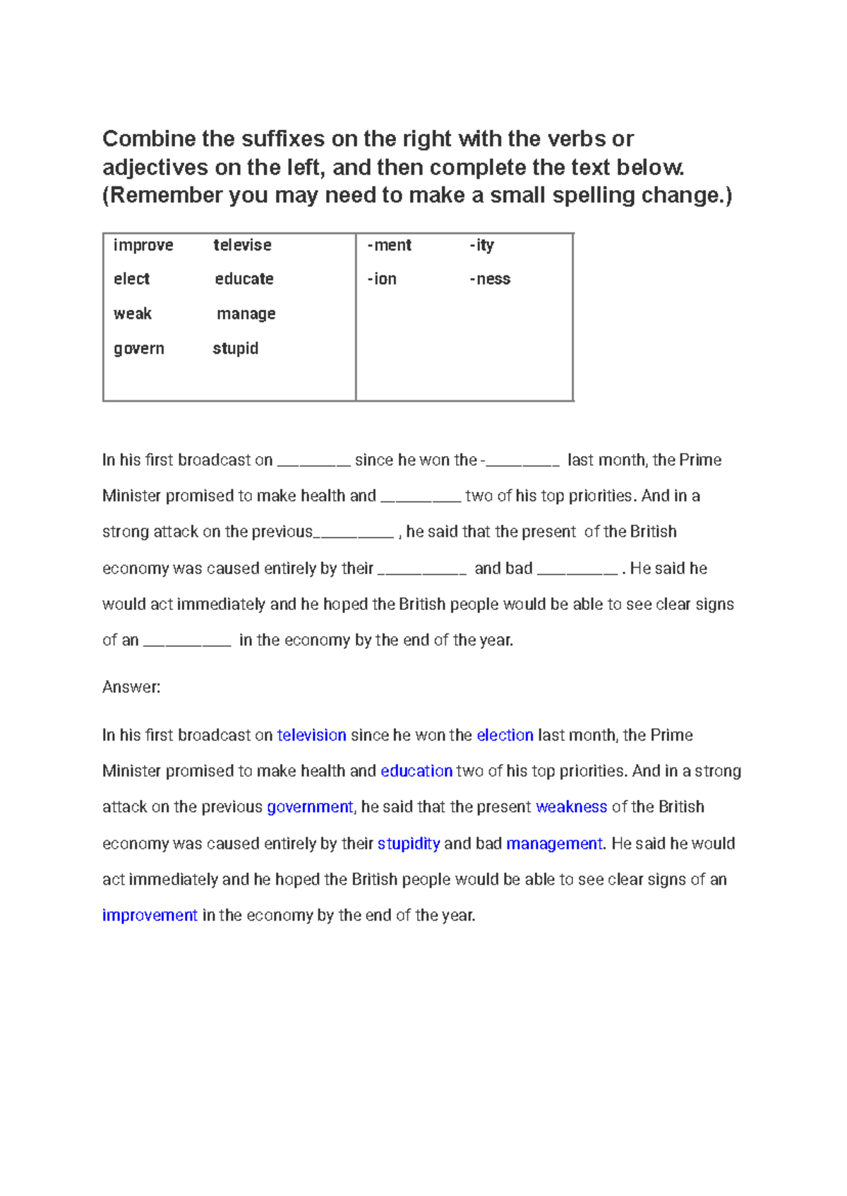 Unit 9 Study Guide: Improving Vocabulary with Suffixes - Studocu