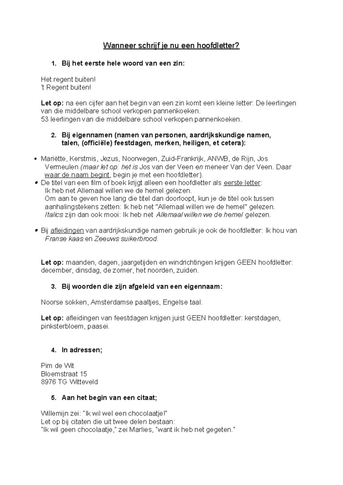 Hoofdletters en Interpunctie: Regels en Voorbeelden voor Schrijven ...