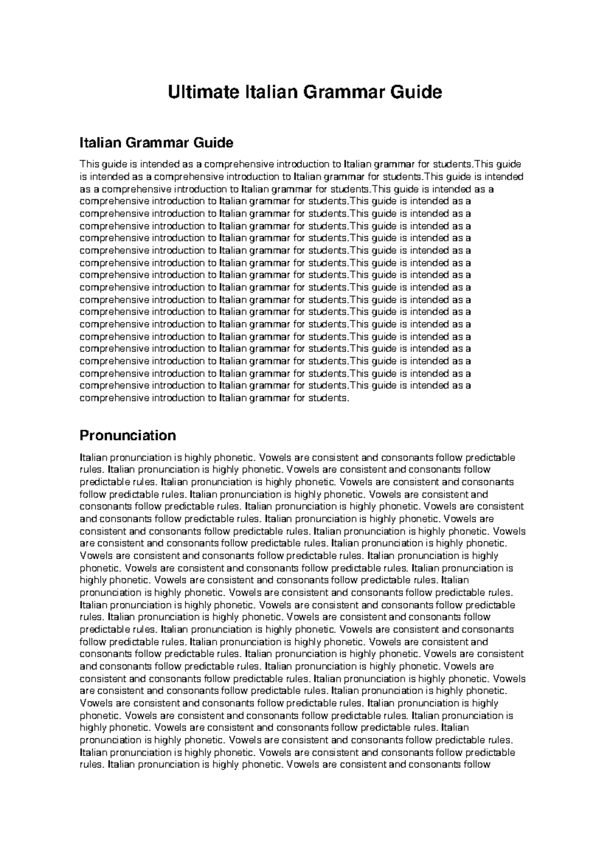 Comprehensive Italian Grammar Guide for Students - Studocu