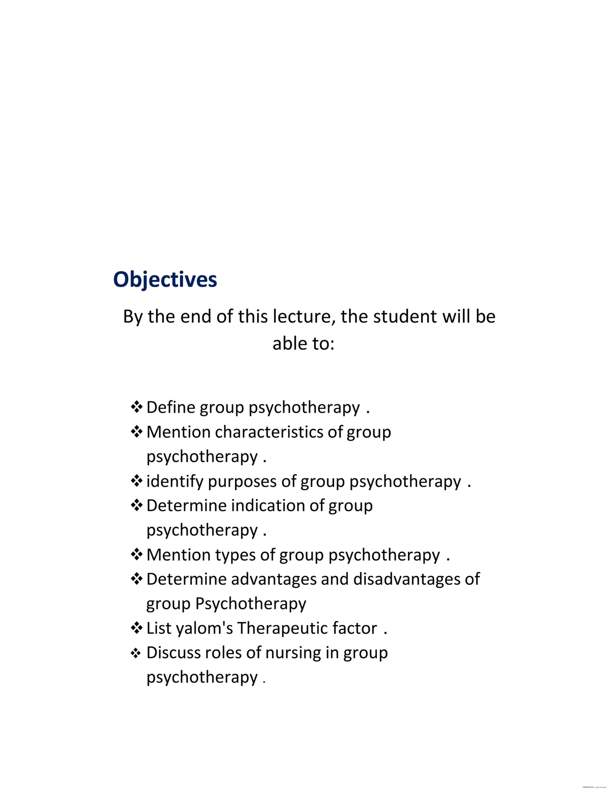 Group Therapy Overview: Objectives and Stages of Development - Studocu