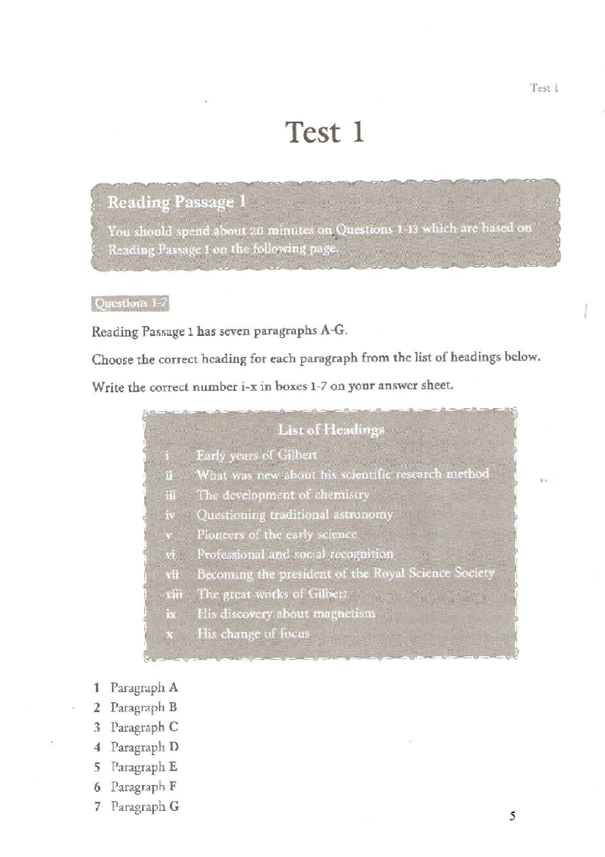 IELTS Reading Practice Test 1 - William Gilbert and Global Warming ...