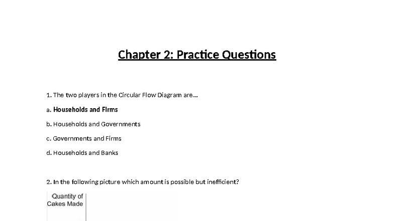 Chapter 2: Practice Questions on Circular Flow & Economic Concepts ...
