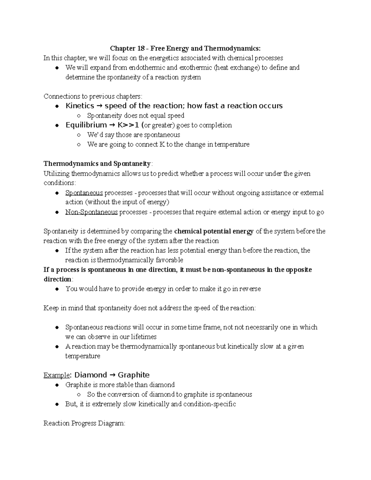 Chapter 18 Free Energy and Thermodynamics - Chapter 18 - Free Energy ...