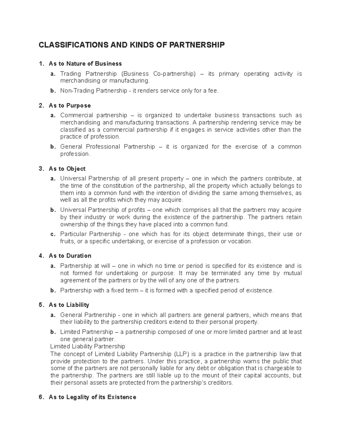 Classifications AND Kinds OF Partnership - CLASSIFICATIONS AND KINDS OF ...