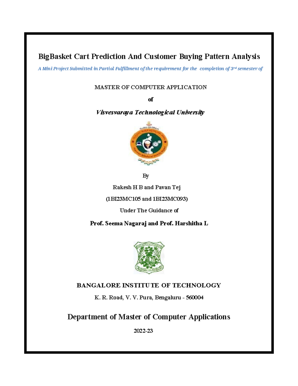 MCA Mini Project: Cart Prediction & Customer Buying Patterns ...