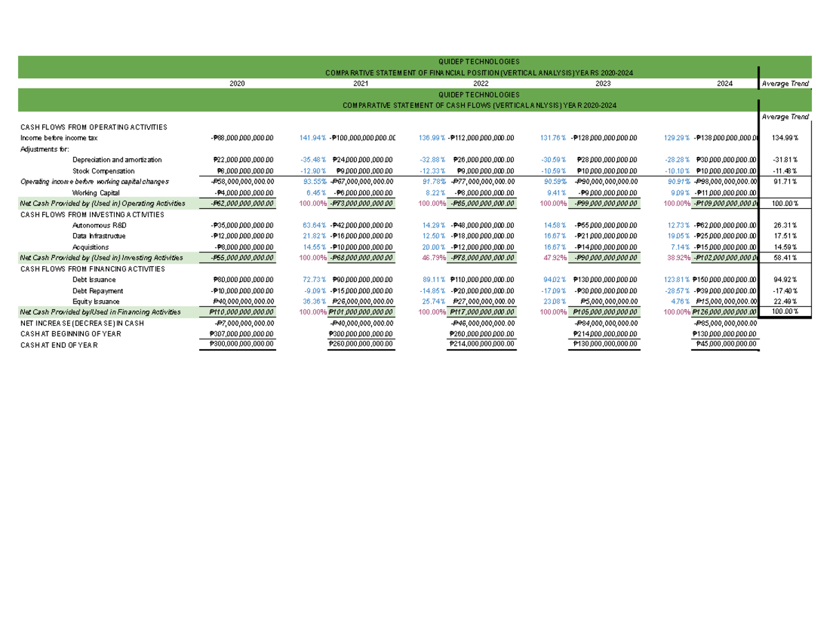 QUIDEP TECHNOLOGIES FINANCIAL POSITION & CASH FLOWS ANALYSIS 2020-2024 ...