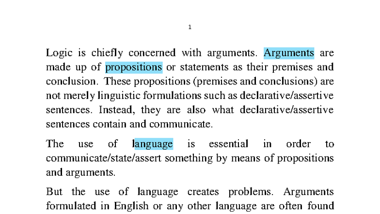 Symbolic Logic Notes H. L: Understanding Arguments and Propositions ...