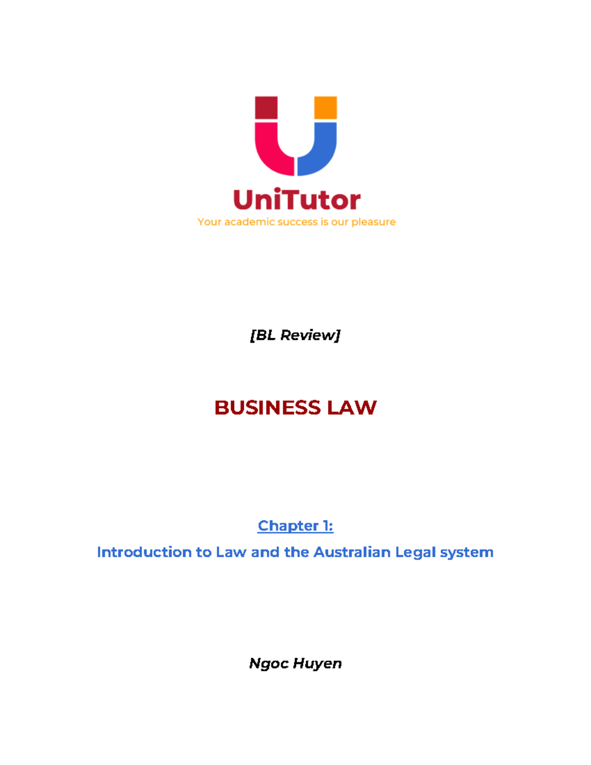 BUSINESS LAW BL Review: Chapter 1 - Intro to Law & Australian Legal ...