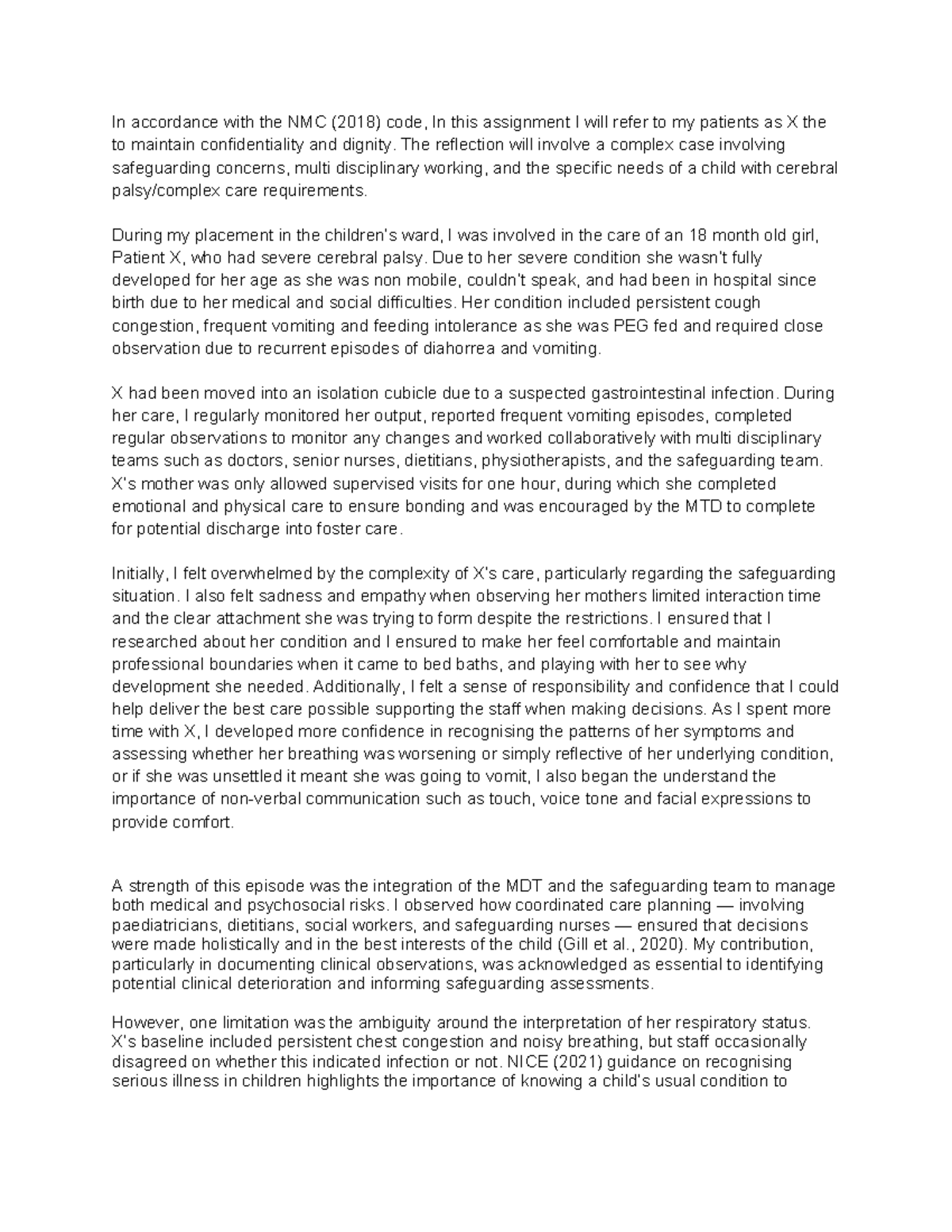 Reflection on Complex Case Management in Paediatric Care: EPAD ...