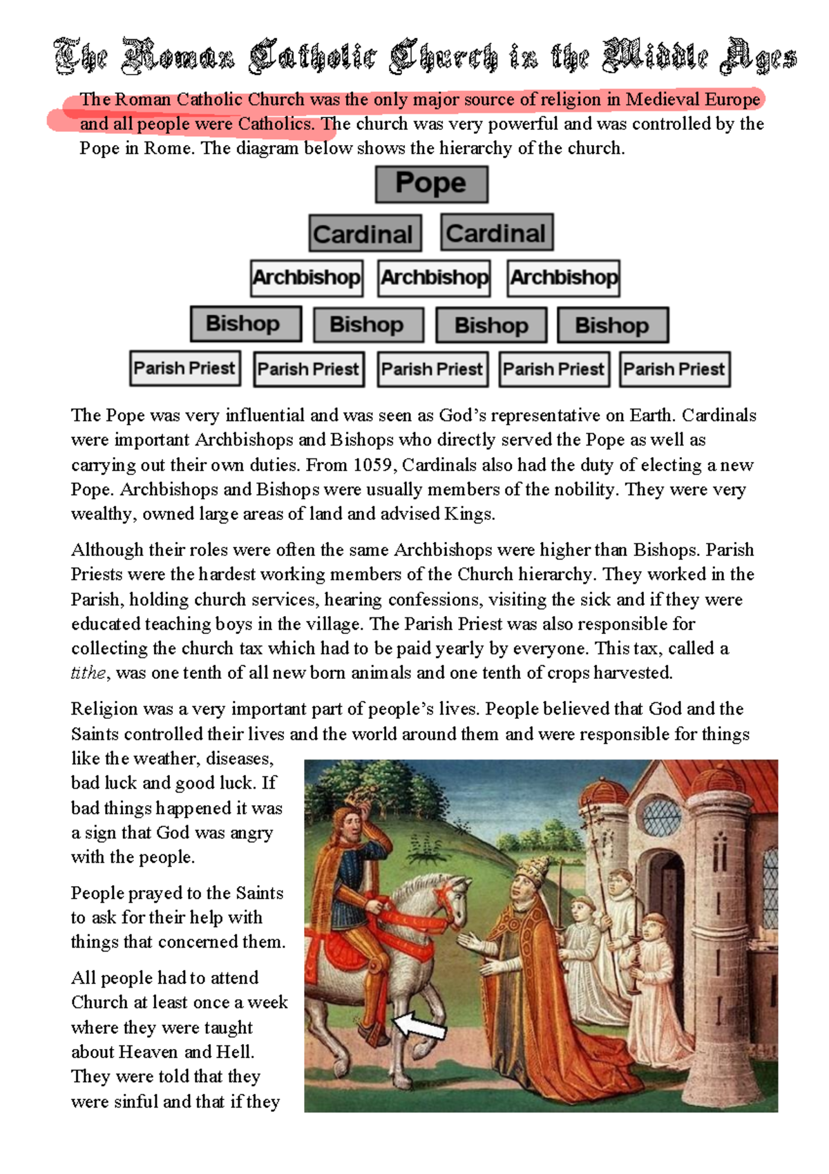 The Catholic Church In The Middle Ages