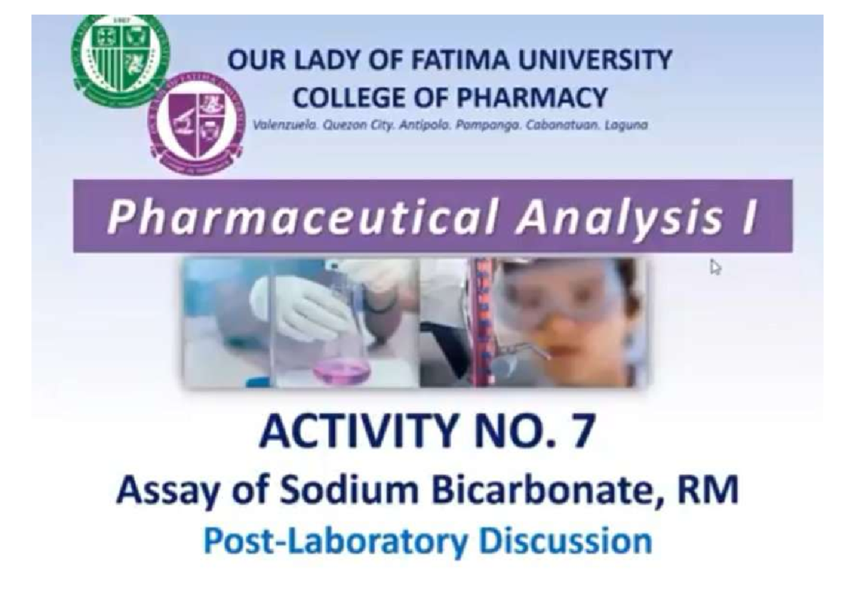 PHAN 1 LAB EXP 7 - Assay of Sodium Bicarbonate Analysis - Studocu