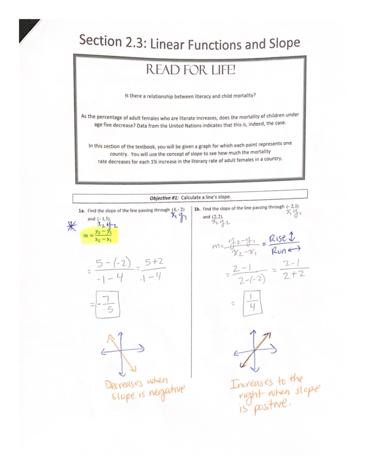Chapter 2.3: Exploring Linear Functions and Slope Relationships - Studocu