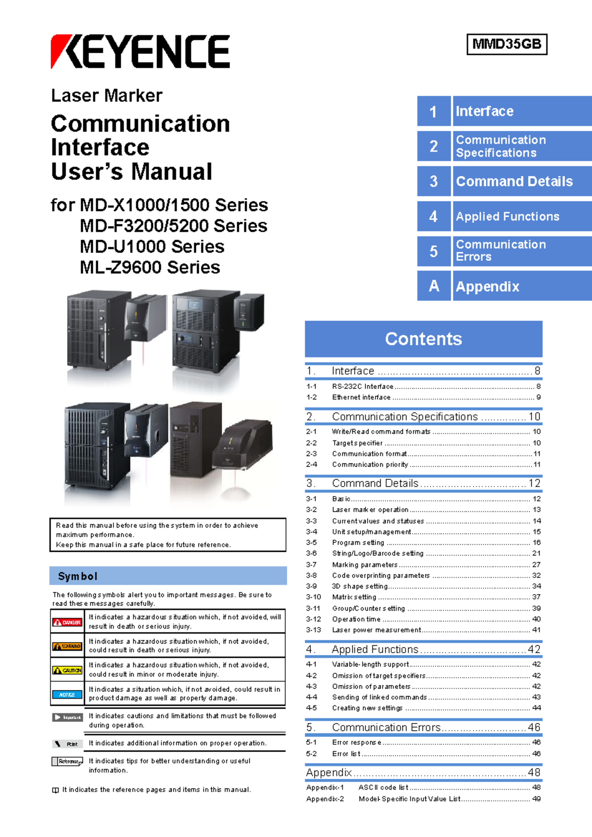 MMD35GB Laser Marker Communication Interface Manual Overview - Studocu