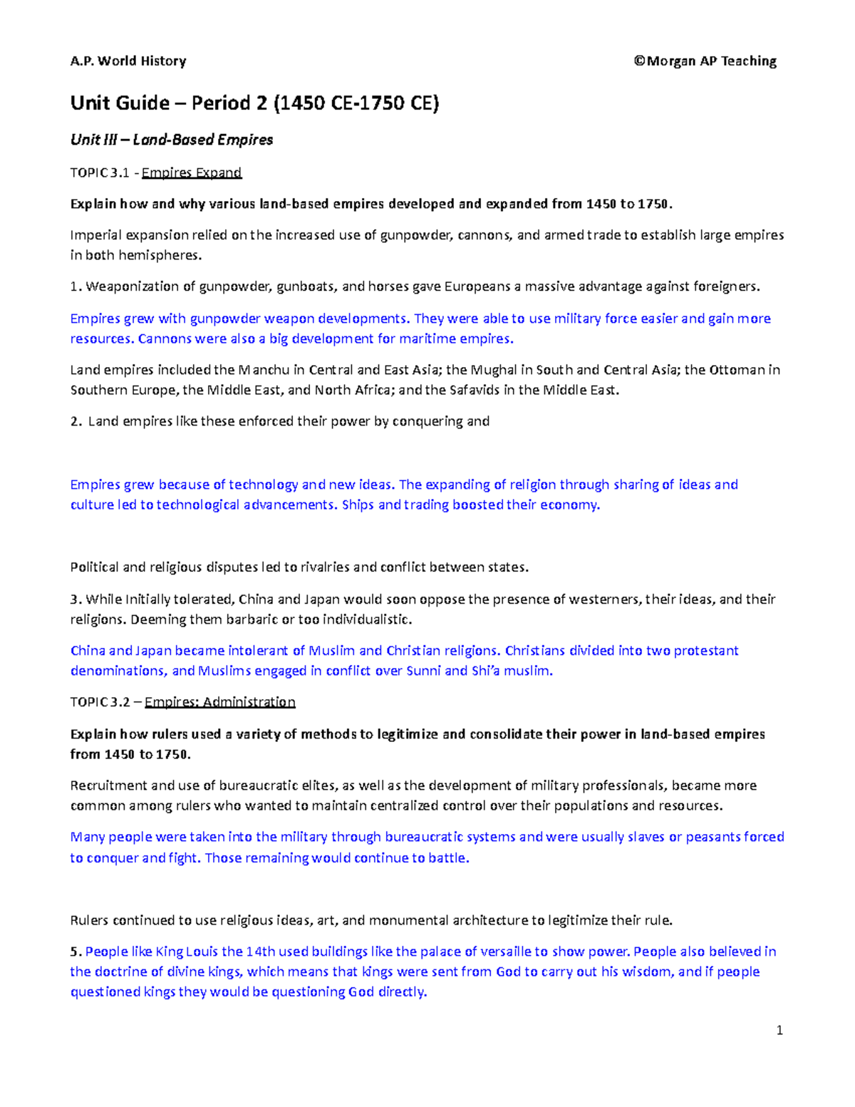 Unit Guide - Period 2 (1450-1750) - Unit Guide – Period 2 (1450 CE-1750 ...