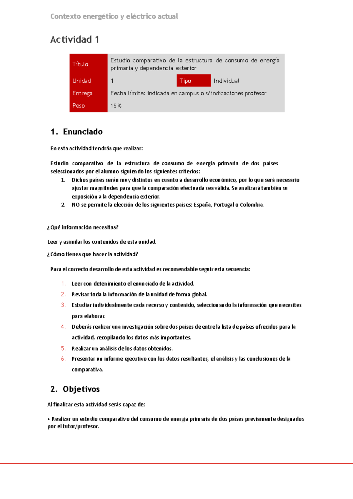 Modulo 1 Actividad 1rev - Contexto energético y eléctrico actual ...