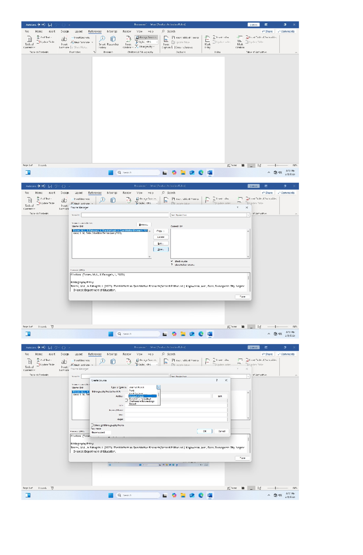 How to create References using MS Word - Practical Research - Studocu