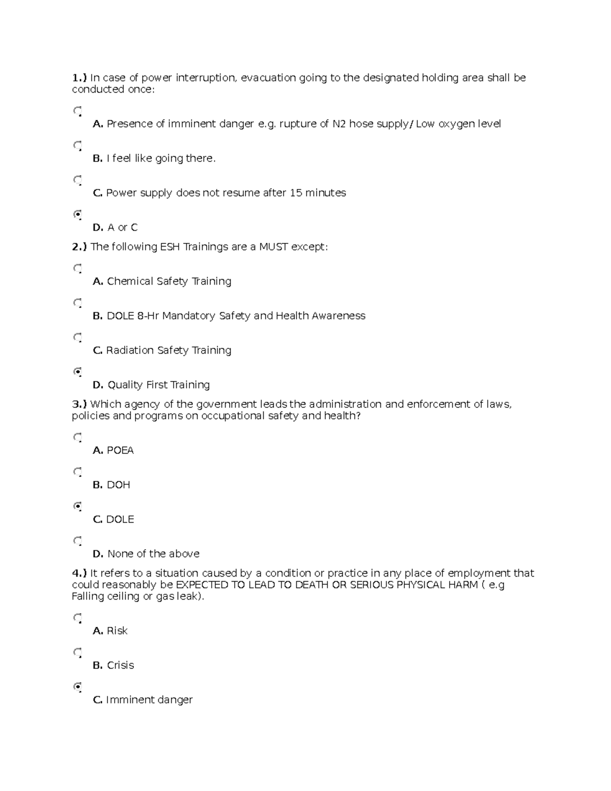 DOLE Exam - Practice Questions for DOLE Examination Prep - Studocu