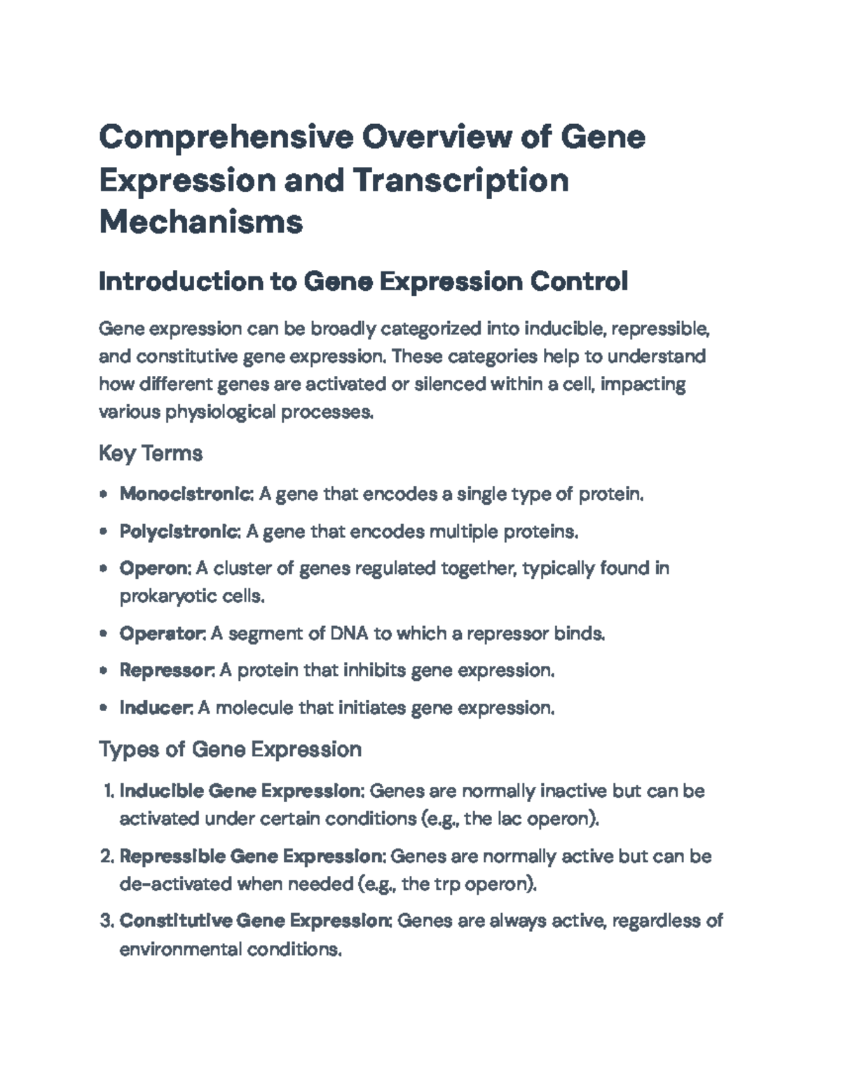 Gene Expression & Transcription Mechanisms: Overview and Key Concepts ...
