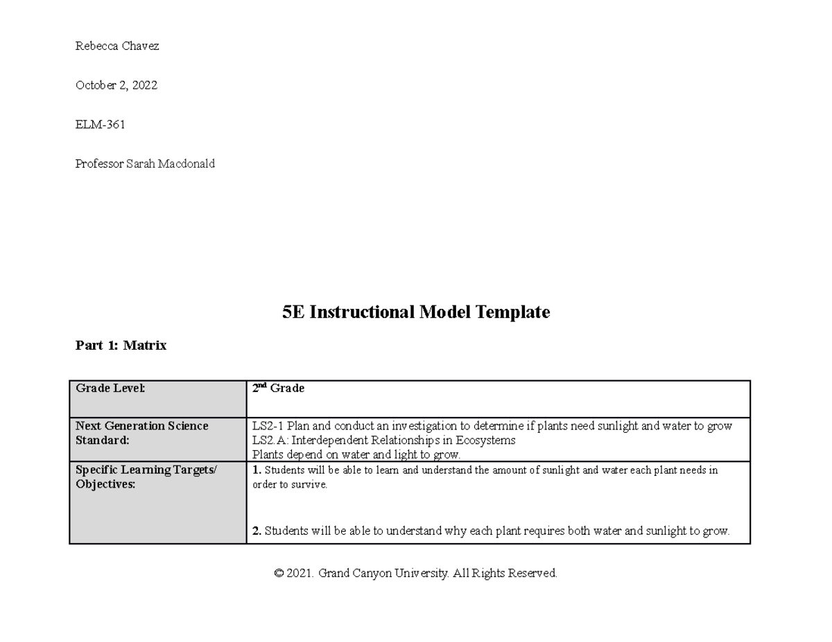 Rebecca - ELM361 - 5E-Instructional-Model-Template-2 - Rebecca Chavez ...