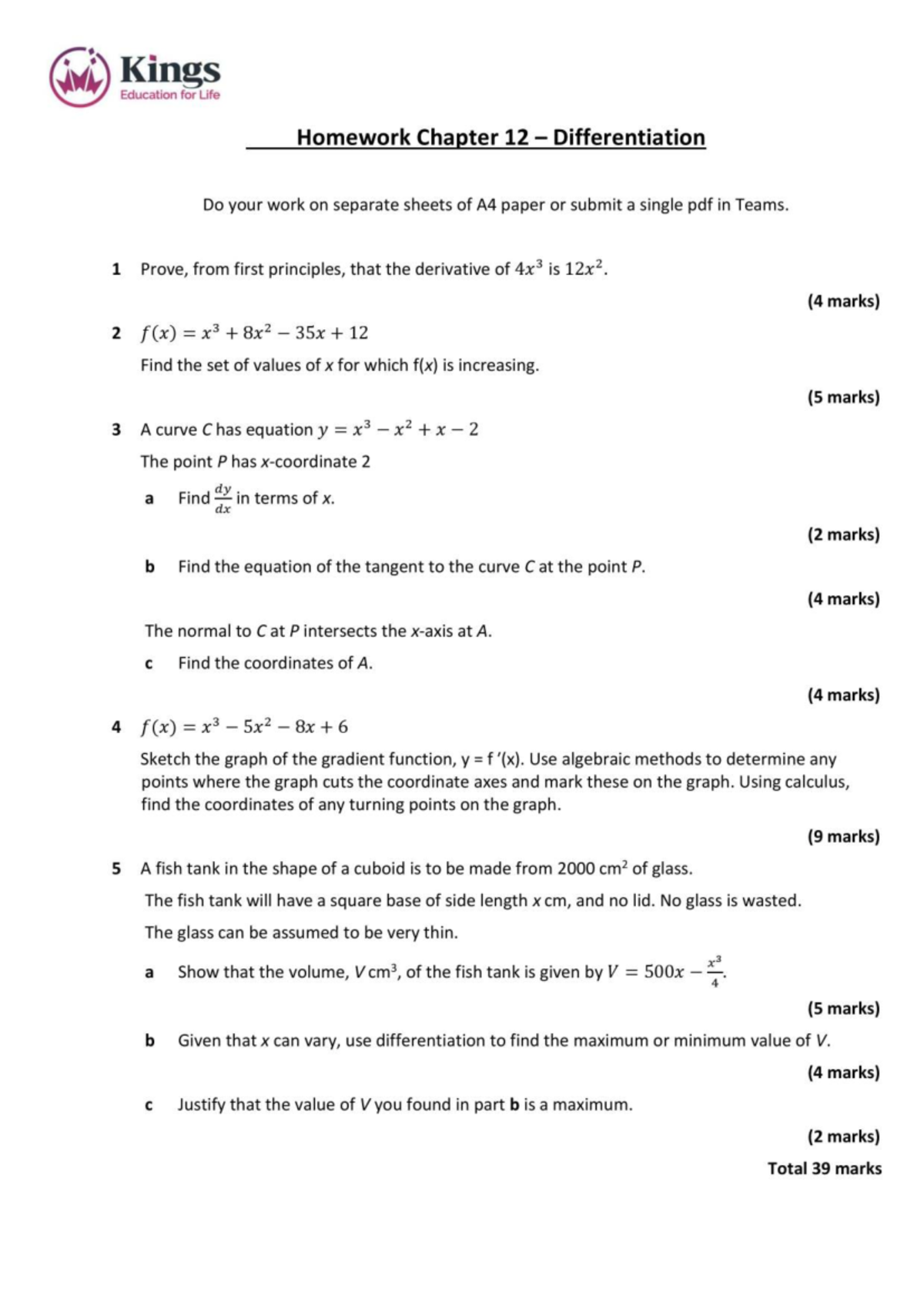 Homework Ch 12: Differentiation Concepts and Techniques - Studocu