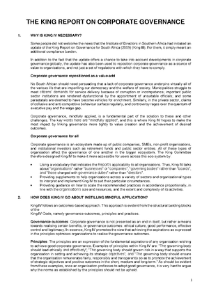 [Solved] in terms of the King IV Code principle 11 boards are ...