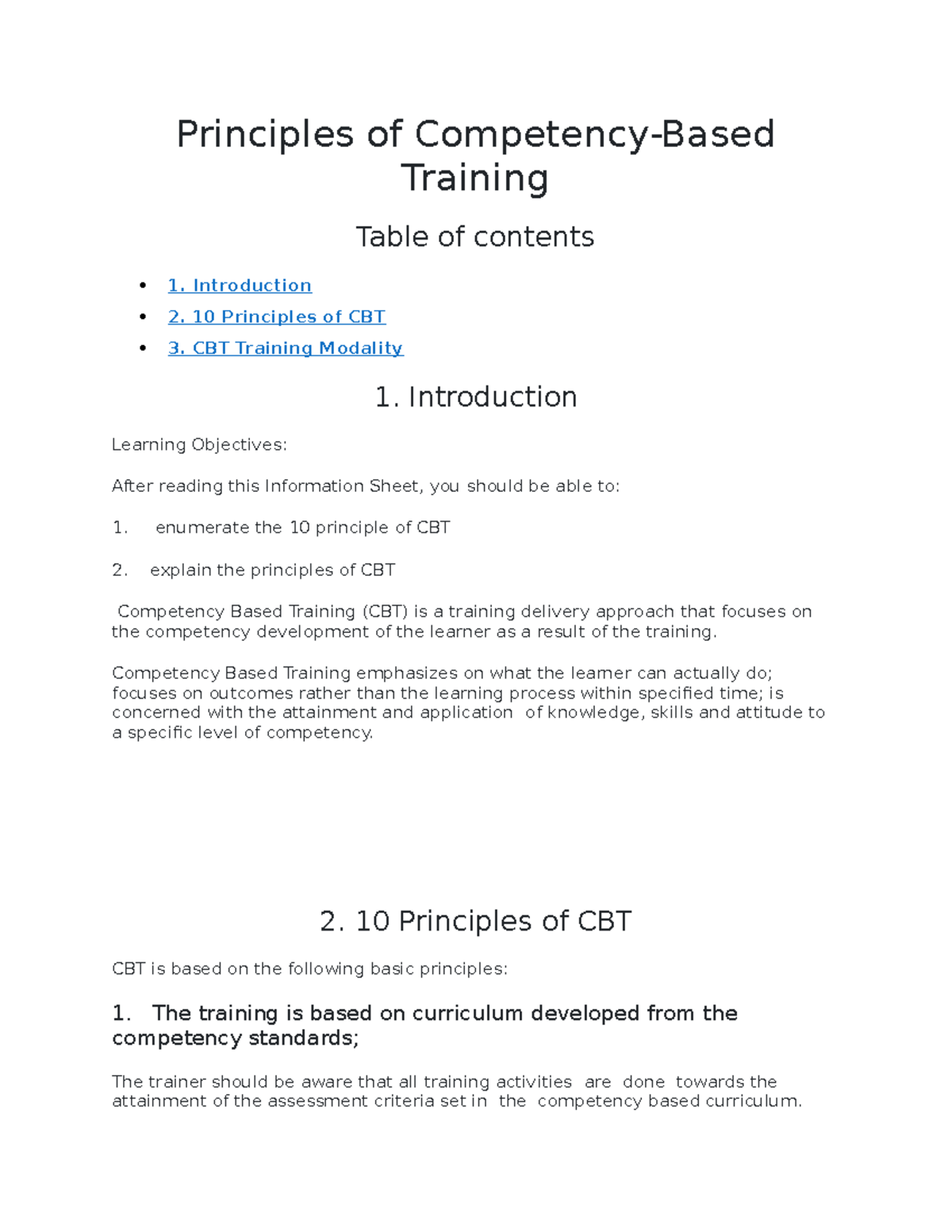 (1) Principle of CBT - rturtiftjd - Principles of Competency-Based ...
