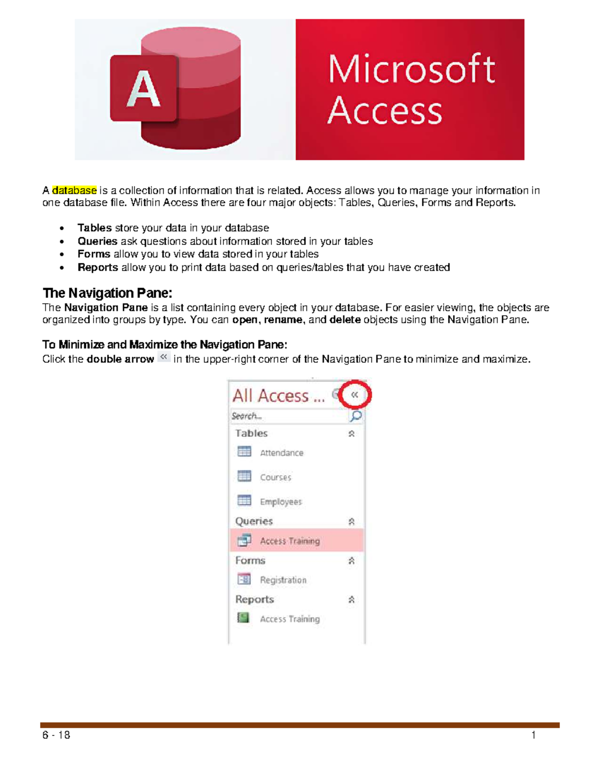 Access 2016: Introductory Notes on Database Management and Objects ...