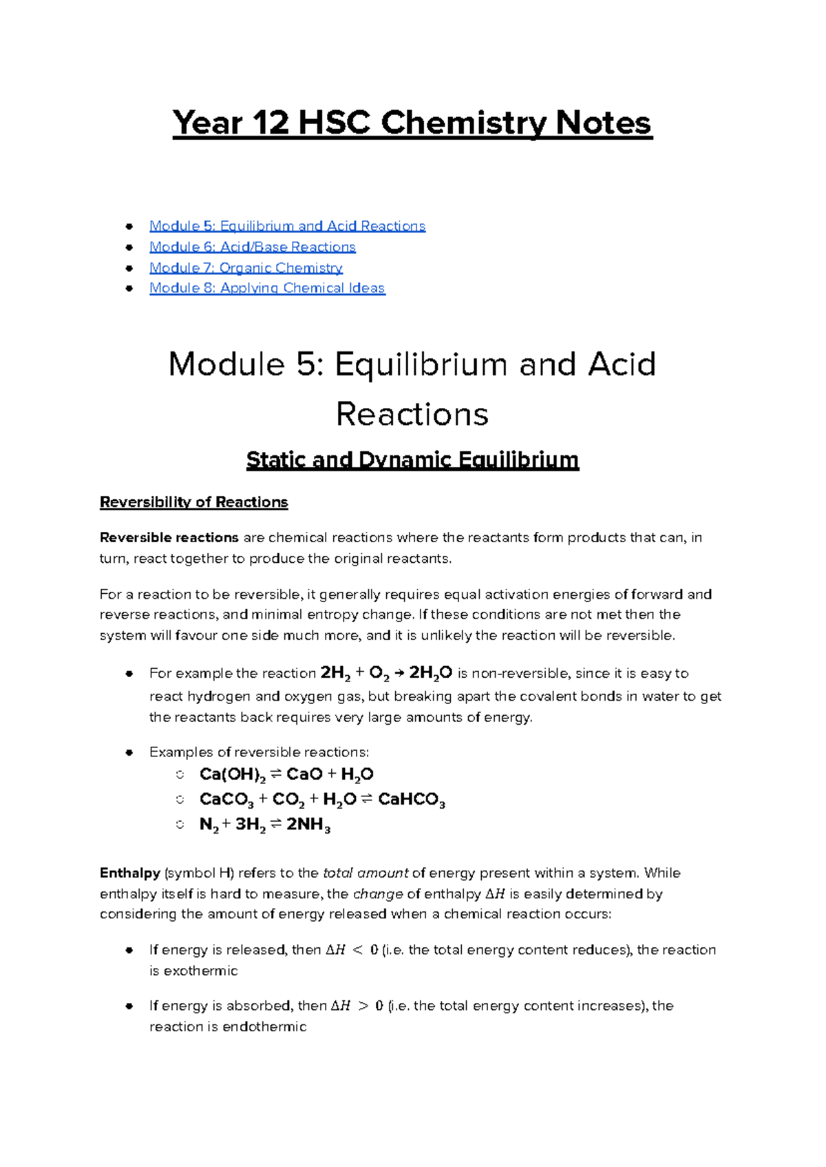 Year 12 HSC Chemistry Notes - Year 12 HSC Chemistry Notes Module 5 ...