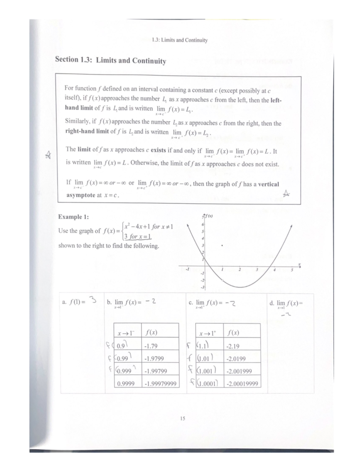 1.3: Limits and Continuity - Understanding Limits and Continuity Concepts - Studocu