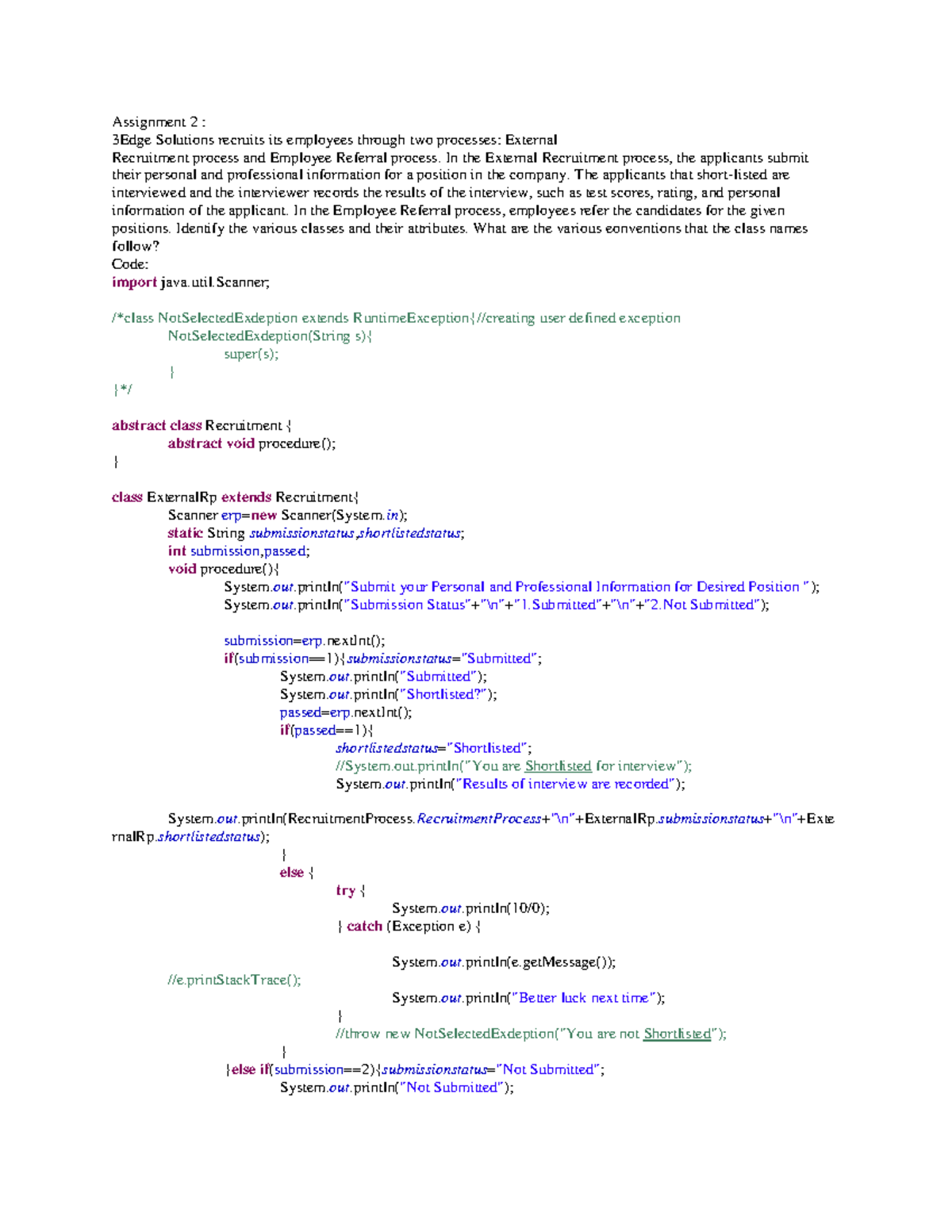 Case Study 2: Recruitment Processes at 3Edge Solutions - Studocu