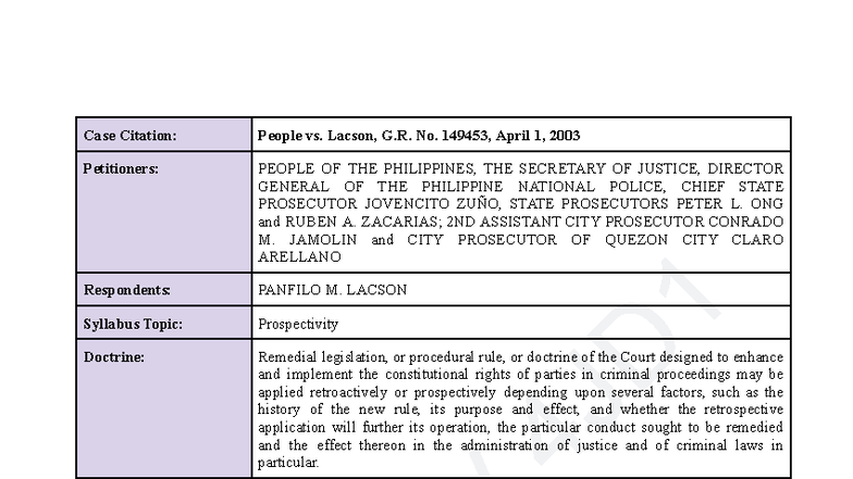 People vs. Lacson, G.R. No. 149453 - Case Digest Summary - Studocu