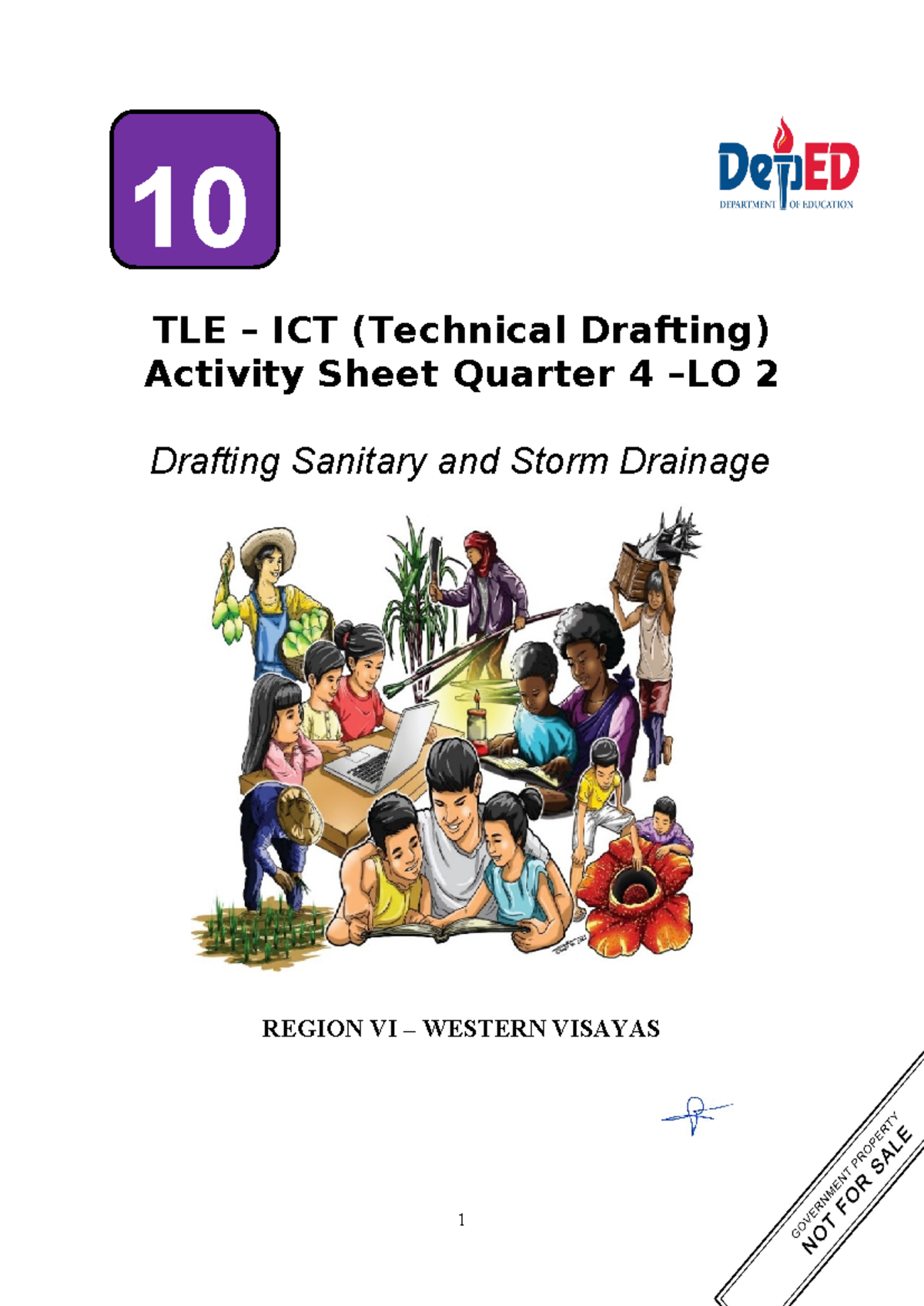 TLE 10 ICT Technical Drafting Q4 LAS 4: Sanitary & Storm Drainage Guide ...