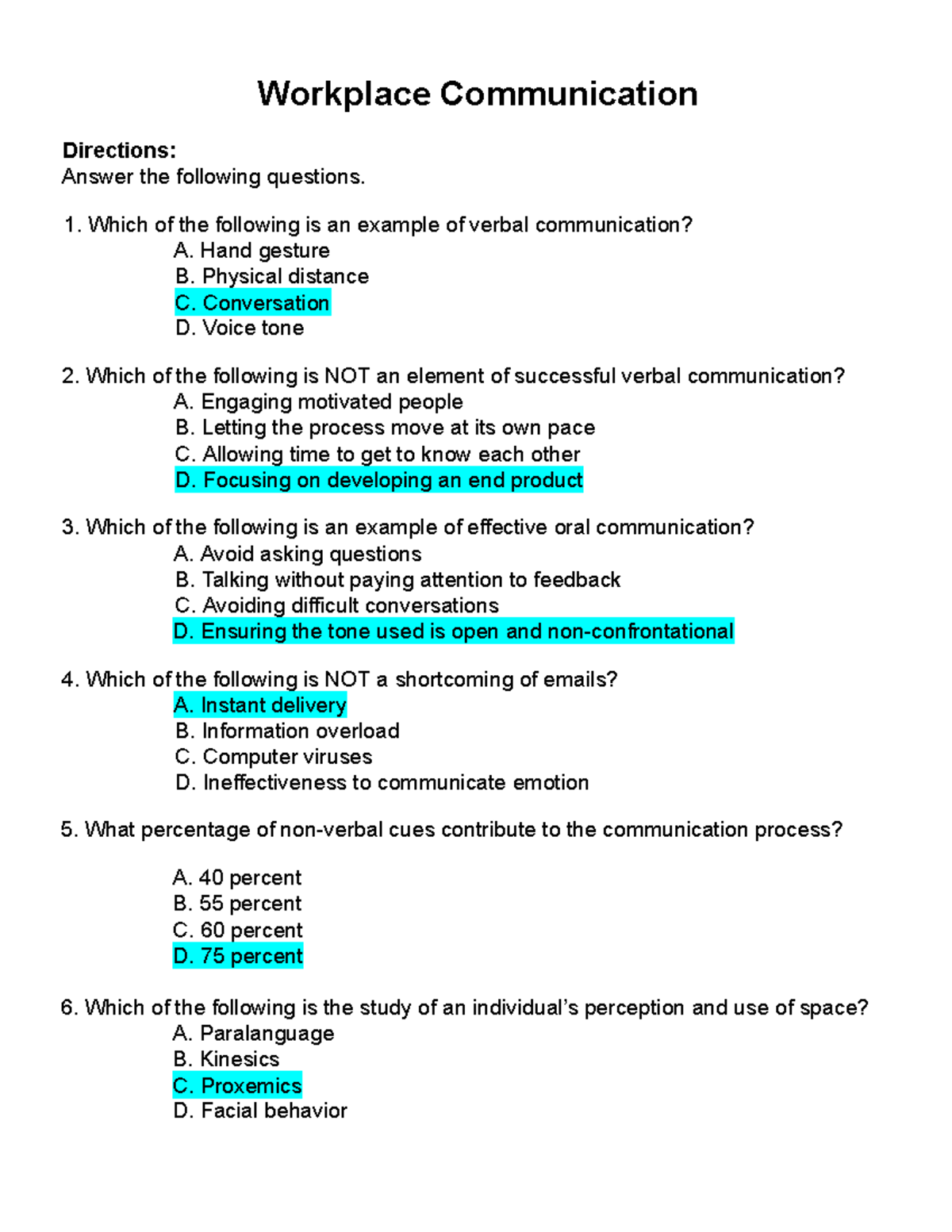 COM 101: Workplace Communication Study Guide - Studocu