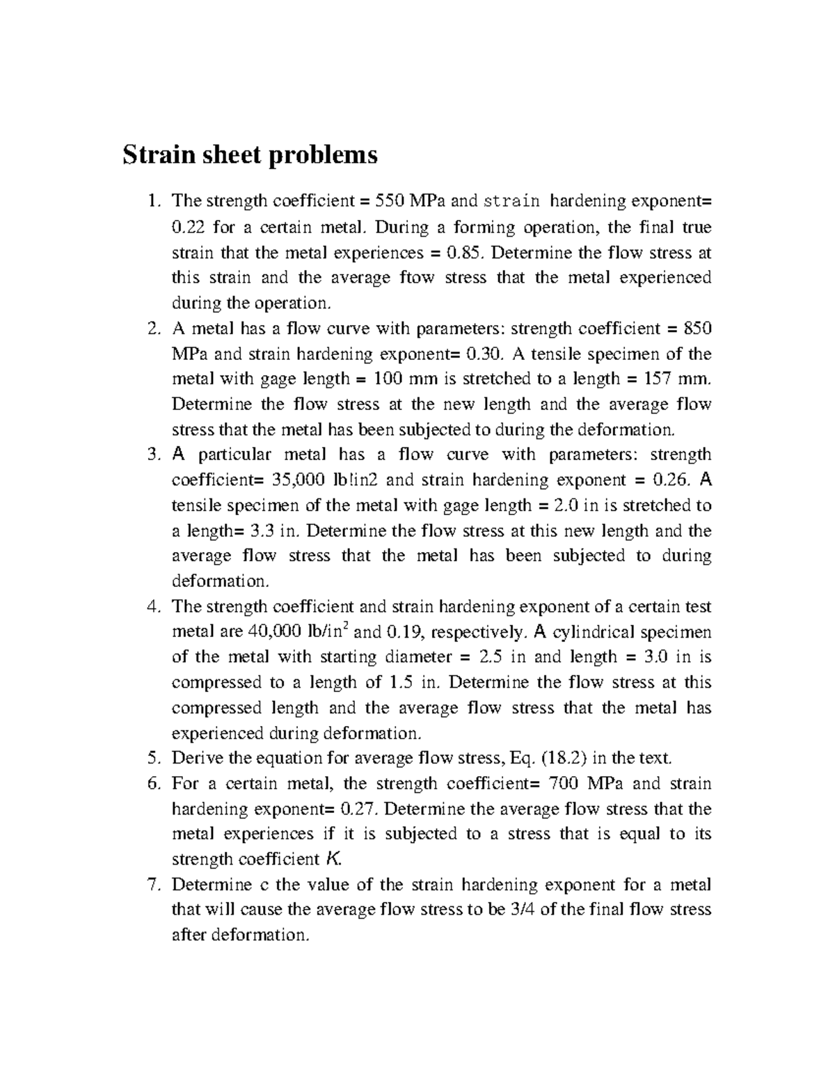 Strain Problems Solutions for IE252 - Comprehensive Guide - Studocu