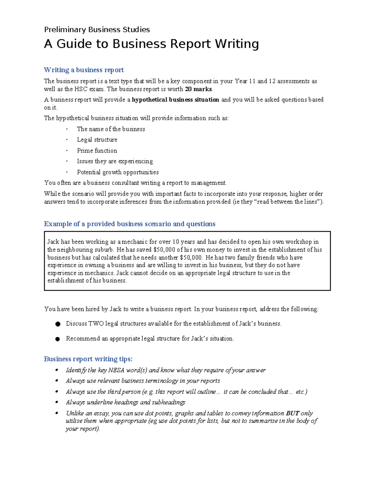 Business Studies 101: A Guide to Writing Effective Business Reports ...