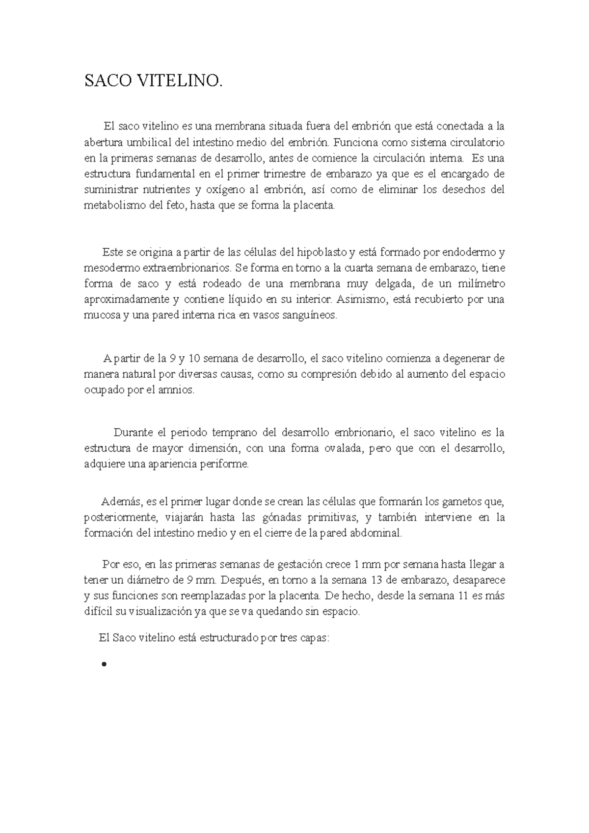 SACO VITELINO WUWUWUWU - SACO VITELINO. El saco vitelino es una ...