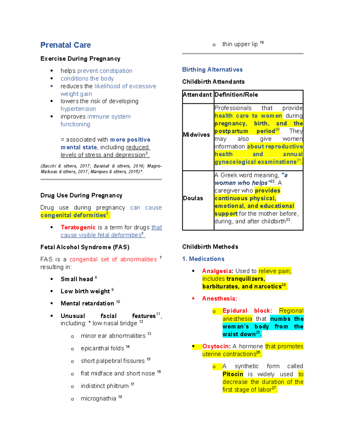 DEV Psych Reviewer Midterm: Key Concepts in Prenatal Care and Child ...