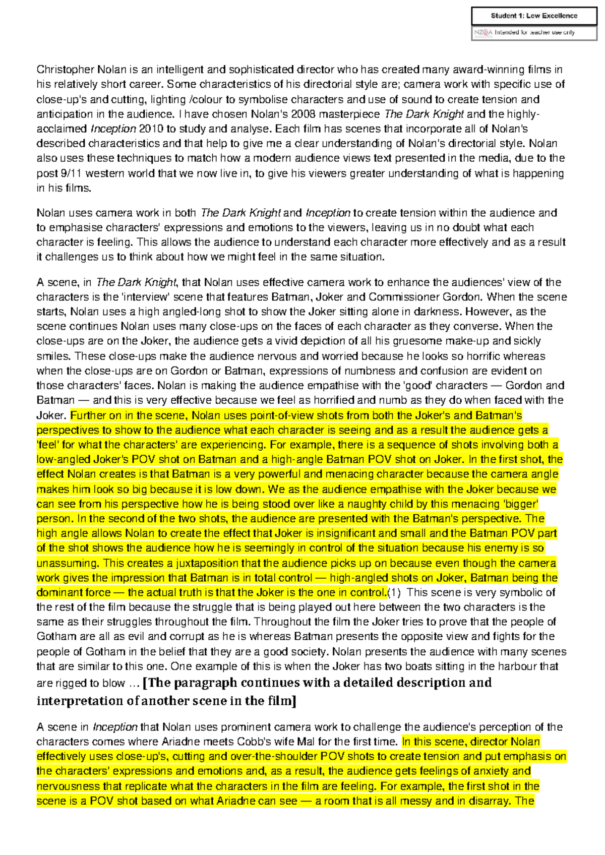 Close Viewing Analysis of Christopher Nolan's Directorial Style in Film ...