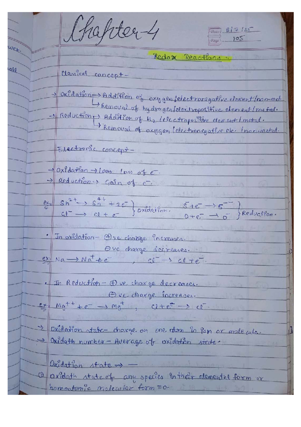 Chapter 4: Redox Reactions - Oxidation and Reduction Processes - Studocu