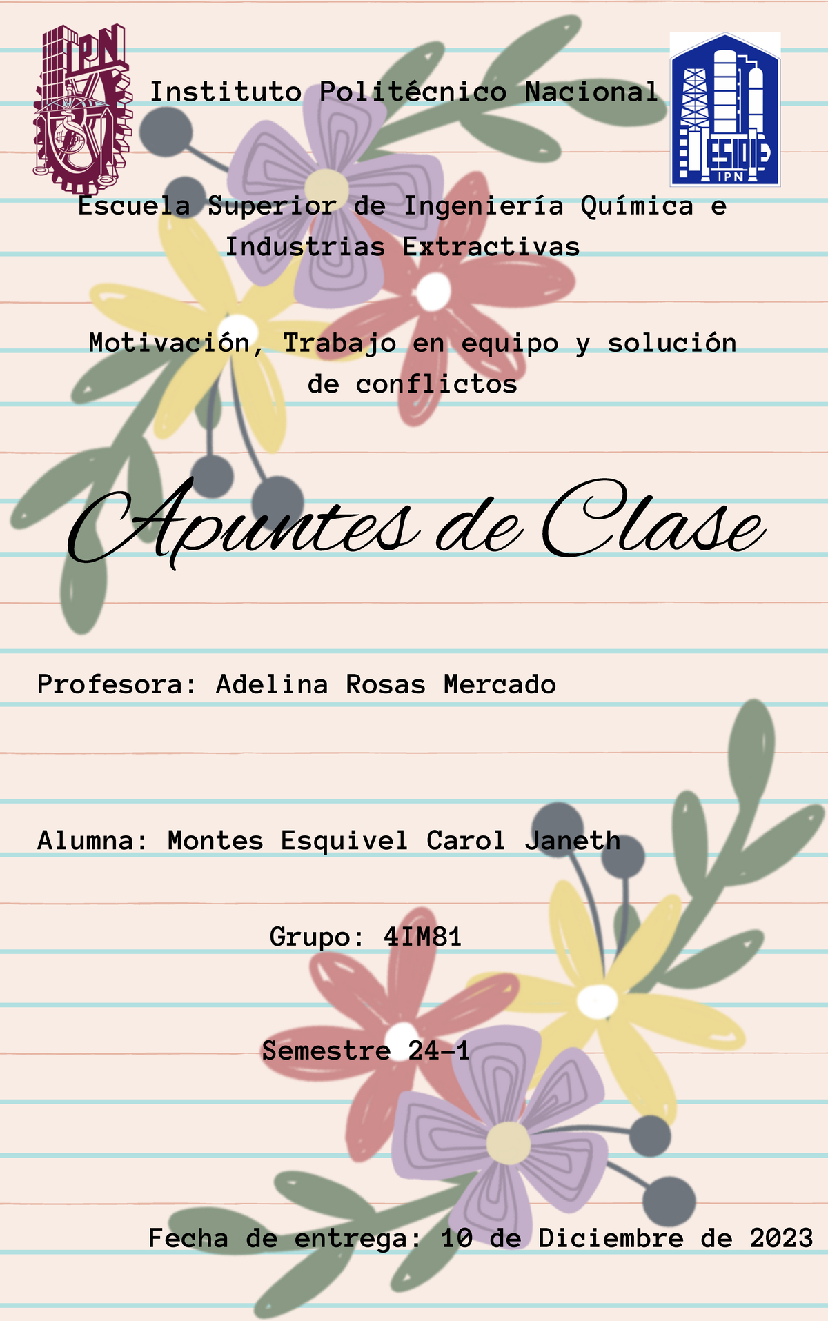 Apuntes de Clase: Motivación y Trabajo en Equipo - 4IM - Studocu