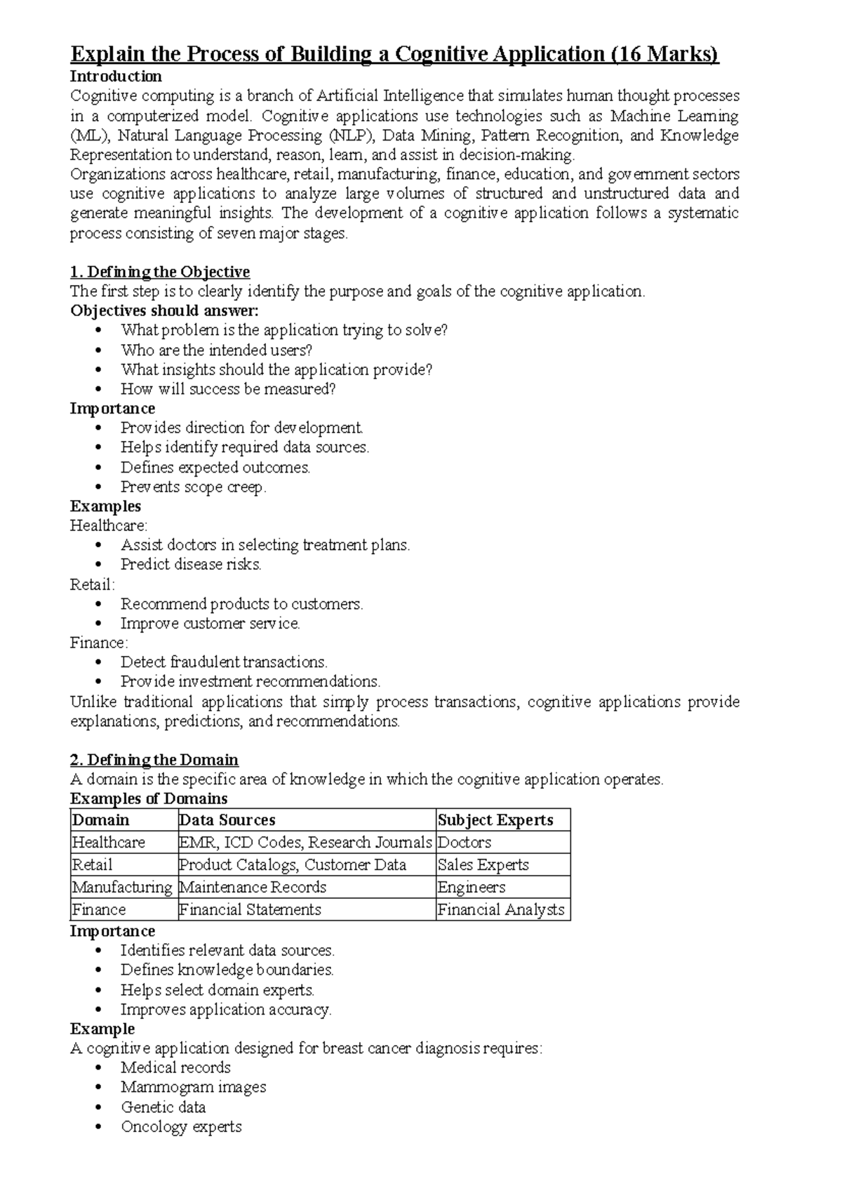 Cc Unit-5: Building Cognitive Applications - Process Overview and ...