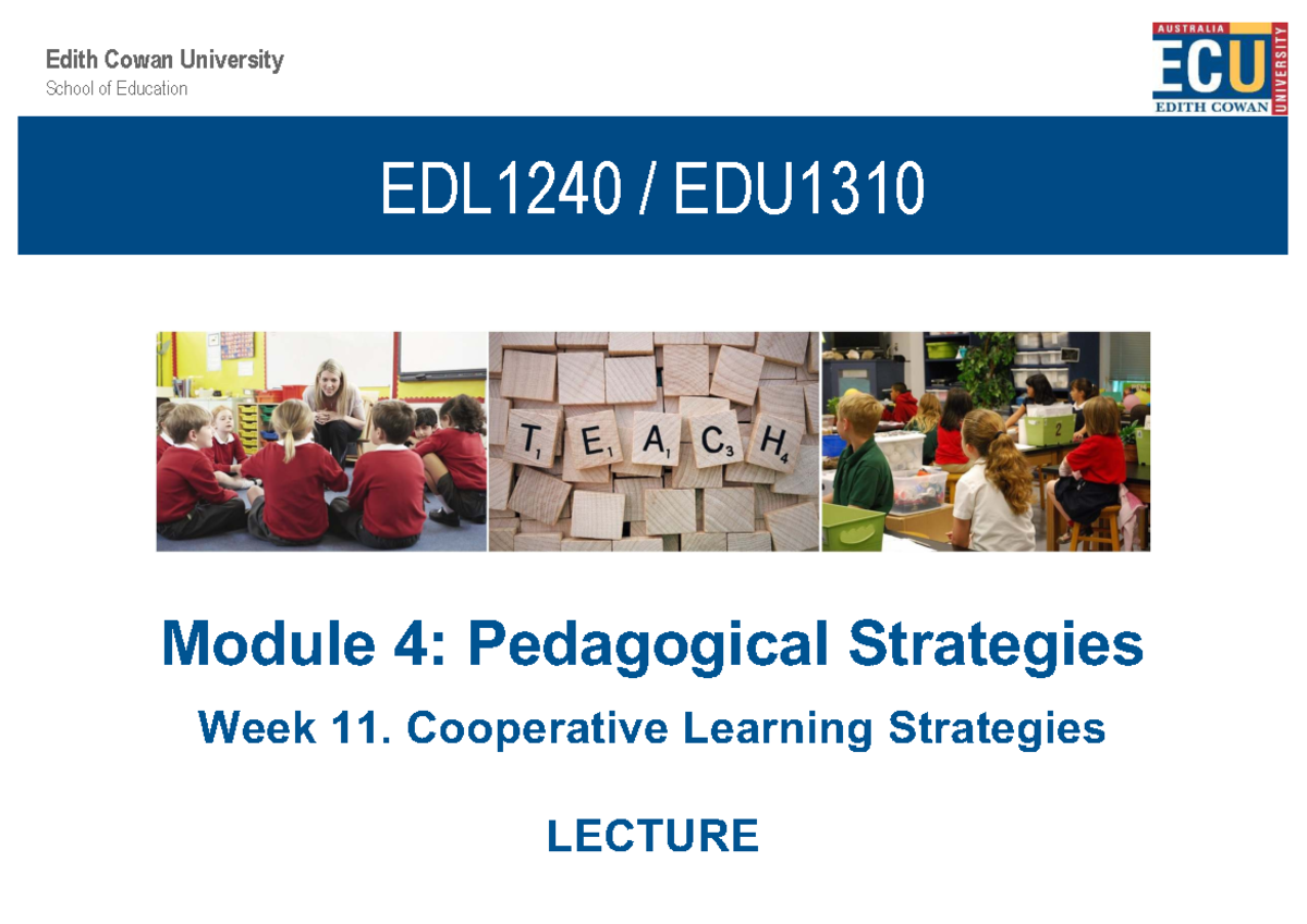 Cooperative Learning Strategies Overview - EDL1240/EDU1310 Lecture ...