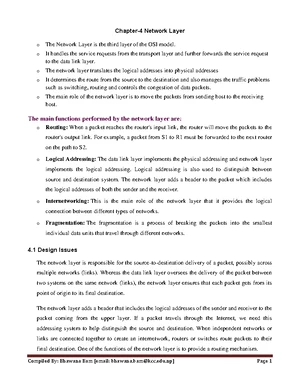 CN Unit 3 - Notes - UNIT III Network layer – design issues – Routing ...